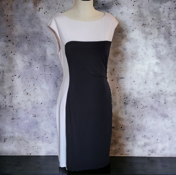 Covington | Dresses | Cap Sleeve Black White Contour Dress | Poshmark
